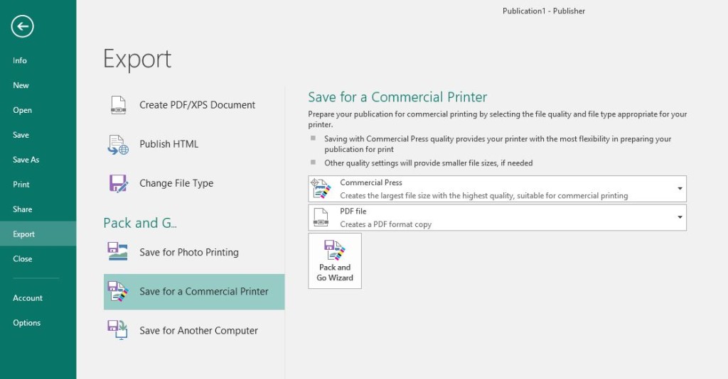 Publisher Save for Printer - P & B Print - Professional Business Printing